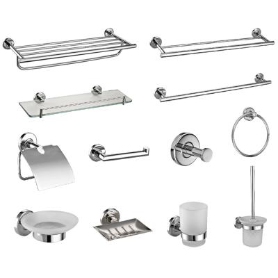 China OEM Contemporary Bathroom Fittings Sus304 Stainless Steel 12 Piece Bathroom Set Wall Mounted for sale