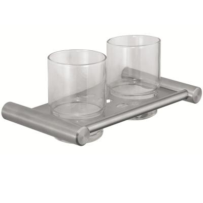 China Sano Stainless Steel Toothbrush Cup Holder Wall Mounted Tumbler Toothbrush Holder for sale