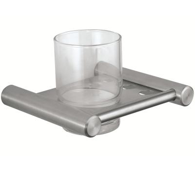 China Household Bathroom Tumbler Holders Metal Chrome Wall Mounted Toothbrush Holder for sale