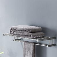 China Stainless Steel 304 Towel Shelf Holder Wall Mount OEM Hotel Bathroom Towel Rack for sale