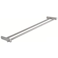 China Brushed 24 Inch Bathroom Towel Rack Modern Chrome Double Towel Bar Wall Mount for sale