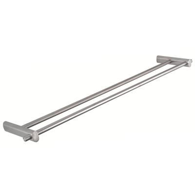 China Brushed 24 Inch Bathroom Towel Rack Modern Chrome Double Towel Bar Wall Mount for sale