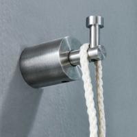 China Towel Wall Mounted Bathroom Robe Hooks SUS304 Stainless Steel Heavy Duty Brushed Silver for sale