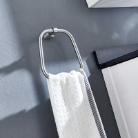 China Metal Bathroom Hand Towel Holder Stainless Steel 304 Wall Mounted Satin Polished for sale