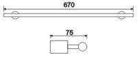 China Classic 304 Sus Bathroom Towel Bars OEM Single Wall Mounted Towel Hanger for sale