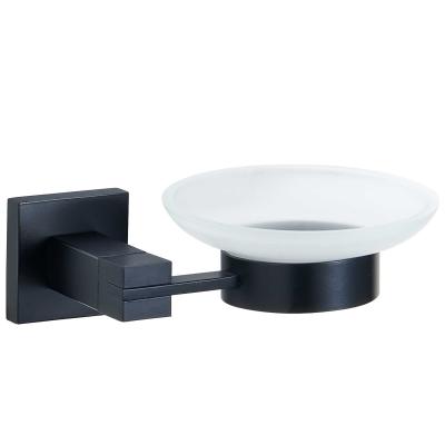 China Satin Soap Case Wall Mounted Glass 304 Stainless Steel Bathroom Soap Holder for sale