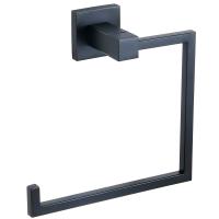 China Matte Black Wall Mount Towel Ring Paper Roll Bathroom Tissue Holder for sale
