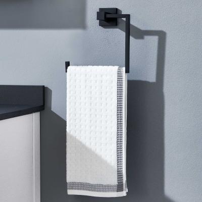 China Matte Black Wall Mount Towel Ring Paper Roll Bathroom Tissue Holder for sale