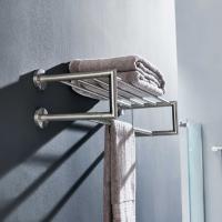 China SANO Shower Storage Shelf ODM 304 Stainless Steel Towel Holders Bar Rail for sale
