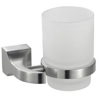 China Europe Style Glass SS304 Single Toothbrush Cup Holder For Shower Room for sale
