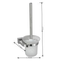 China Glass Wall Mounted Hung Toilet Brush Holders For Hotel Bathroom for sale