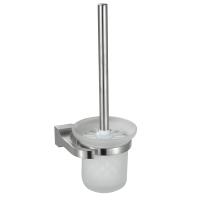 China Glass Wall Mounted Hung Toilet Brush Holders For Hotel Bathroom for sale