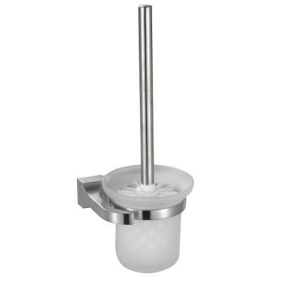 China Glass Wall Mounted Hung Toilet Brush Holders For Hotel Bathroom for sale