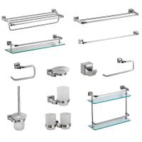 China Silver Bathroom Hardware Sets Wall Mounted Stainles Steel Sus304 Gold satin for sale