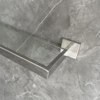 China Wall Mount SUS304 Stainless Steel Bathroom Stand Satin Tempered Glass Shelf for sale