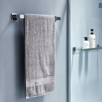 China Brushed Silver Bathroom Towel Bars Wall Mounted Modern Square Towel Holder for sale