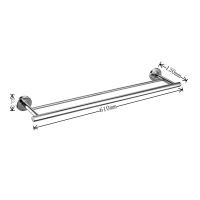 China SUS304 Polished Nickel Double Towel Bar Modern 24 Inch Towel Rack Wall Mount for sale