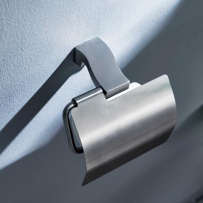 China SUS304 Stainless Steel Paper Holder With Cover Satin Finish Tissue Paper Towel Wall Holder for sale
