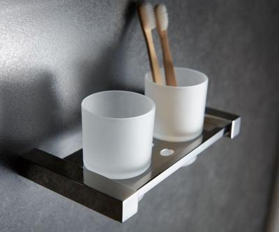China OEM ODM Bathroom Tumbler Holders Wall Mounted Double Toothbrush Holder for sale