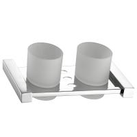China OEM ODM Bathroom Tumbler Holders Wall Mounted Double Toothbrush Holder for sale
