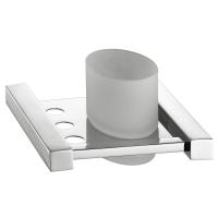 China Satin Bathroom Tumbler Holders Foursquare Polished Wall Mounted Toothbrush Holder for sale