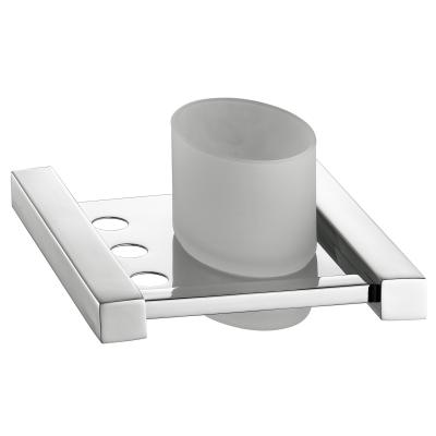 China Satin Bathroom Tumbler Holders Foursquare Polished Wall Mounted Toothbrush Holder for sale