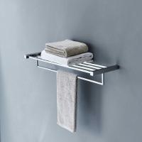 China 23.6 Inch  Bathroom Wall Shelf With Towel Bar SUS304 Stainless Steel Rust Resistant for sale