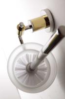 China Wall Mounted Round Glass Brush Holder Stainless Steel 304 for sale