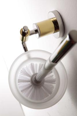China Wall Mounted Round Glass Brush Holder Stainless Steel 304 for sale