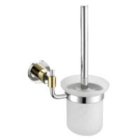China Wall Mounted Round Glass Brush Holder Stainless Steel 304 for sale