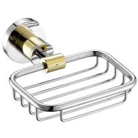 China Dry And Clean Wall Mounted Soap Dish Holders Polished Gold Drain Design for sale