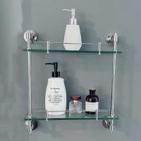 China Scratch Resistant Bathroom Accessories Shelves Double Corner Glass Shelf Brackets for sale