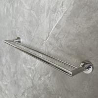China Wall Mounted Kitchen Towel Rack Bathroom Double Towel Bar SUS304 Polished for sale
