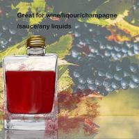 China 2 Packs Square Glass Bottles for Juice Beer Champagne Smoothies Soda Liquor Beverage for sale