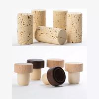 China Round Custom Synthetic Cork 750ml Glass Bottle Vodka Whisky Bottle with Wooden Cap and Cork for sale