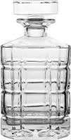 China Round Glass Stopper Bourbon Whiskey Bottle for Cosmetics Engraved Design 30oz Capacity for sale