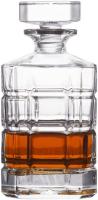 China Round Glass Stopper Bourbon Whiskey Bottle for Cosmetics Engraved Design 30oz Capacity for sale