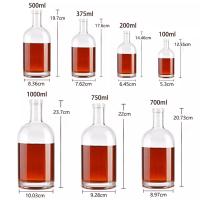 China Base Material Glass Bottle with Cork Stopper 200ml 375ml 500ml 750ml Cosmetic Packing for sale
