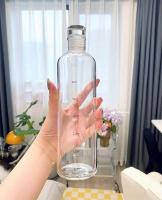 China Round Glass Bottle for Transparent 750ml 700ml 500ml 250ml Mineral Water Container for sale
