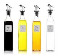 China Custom Glass Bottle 650ml 330 Clear Glass Olive Oil Dispenser Bottle with Cap Olive Oil for sale