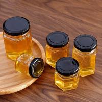 China Custom Color Glass Hexagonal Jar For Cream Honey 45ml 180ml 500ml 700ml for sale