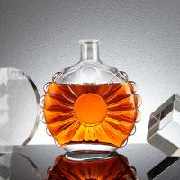 China Spray Cap White Glass Material Whiskey Liquor Bottle with Stopper 500ml 750ml Design for sale