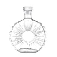 China Spray Cap White Glass Material Whiskey Liquor Bottle with Stopper 500ml 750ml Design for sale