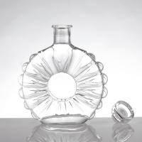 China Spray Cap White Glass Material Whiskey Liquor Bottle with Stopper 500ml 750ml Design for sale