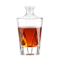 China Base Material Glass Custom Color 350ml 550ml Square Glass Bottle for Fancy Vodka Liquor for sale
