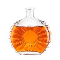 China Spray Cap White Glass Material Whiskey Liquor Bottle with Stopper 500ml 750ml Design for sale