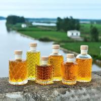 China Non Refillable Round Glass Bottle For Small Vodka Gin Rum Whiskey Coffee Alcohol for sale