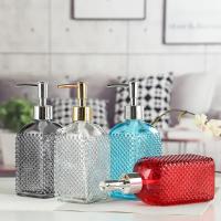 China Polka Dot Glass Bottle 500ml For Press Type Dispensing Of Hand Sanitizer And Emulsion for sale