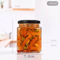 China Customized Small Square Glass Jars for Jam and Sauce Storage 200ml 250ml 500ml 750ml for sale