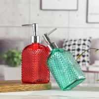China Polka Dot Glass Bottle 500ml For Press Type Dispensing Of Hand Sanitizer And Emulsion for sale